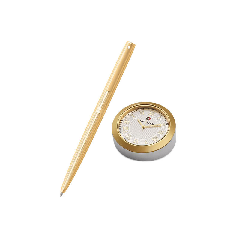 Sheaffer 9474 Sagaris Ballpoint Pen - Gold and Gold Chrome Table Clock ...