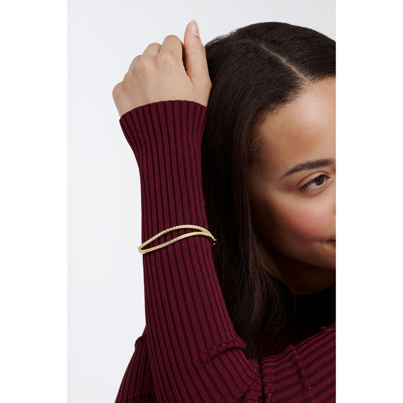 Buy Ted Baker Gold Plated Jewelled Wave Hinged Bangle Style Bracelet Online