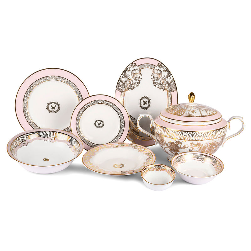 Buy HITKARI POTTERIES Mimosa Dinner (Set of 35) Online