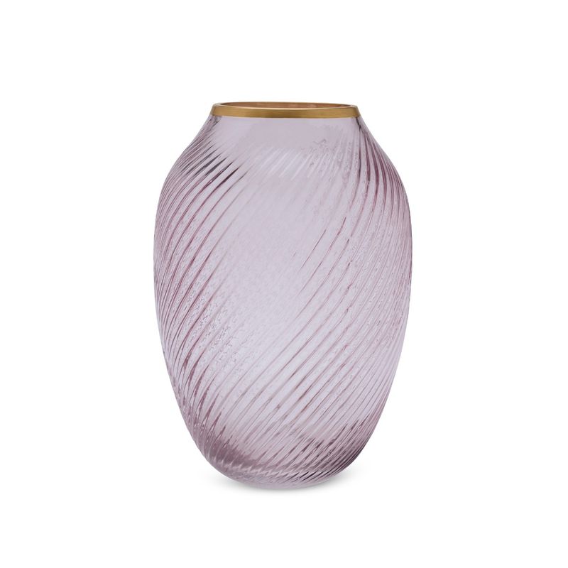 Pure Home + Living Purple Diagonal Ribbed Glass Vase: Buy Pure Home ...