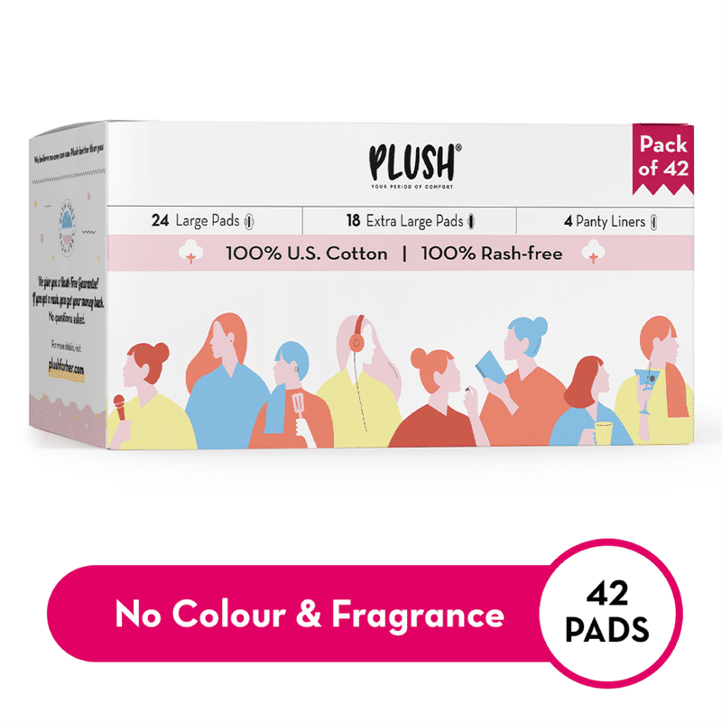 Buy Plush Ultra-Thin Sanitary Pads for Women 42 Pcs (24L+ 18XL+ 4 Free ...