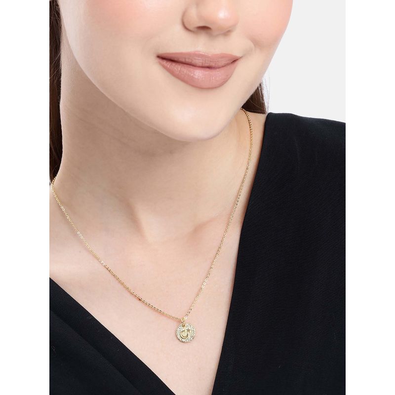 Buy Carlton London 18kt Gold Plated Moon and Star Necklace Online