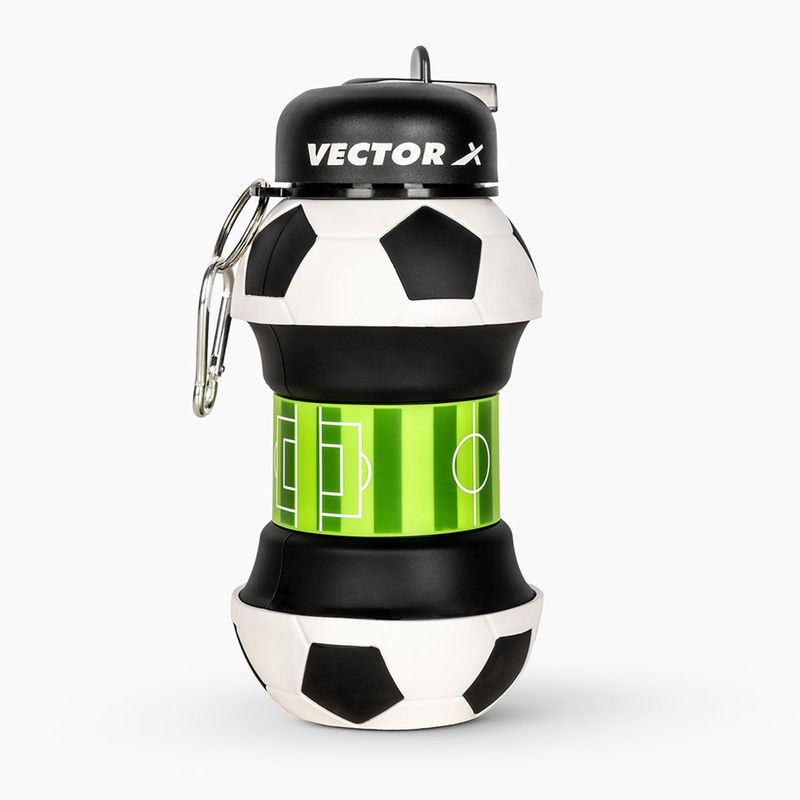 Buy Vector X Flexible Football Sipper Water Bottle 500 ML Black White ...