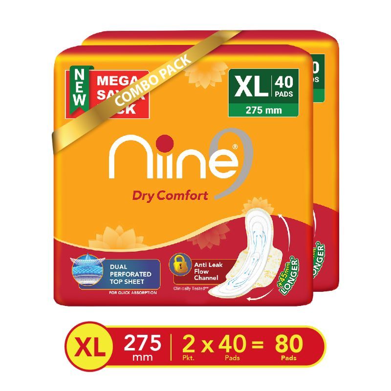 Buy Niine Dry Comfort Sanitary Napkins Extra Long Combo (Pack Of 2) Online