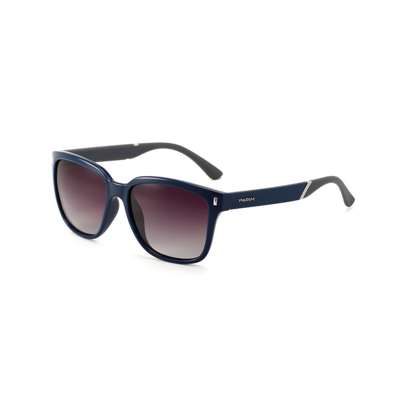 Buy PARIM Polarized Unisex Rectangular Sunglasses Blue Frame Brown ...