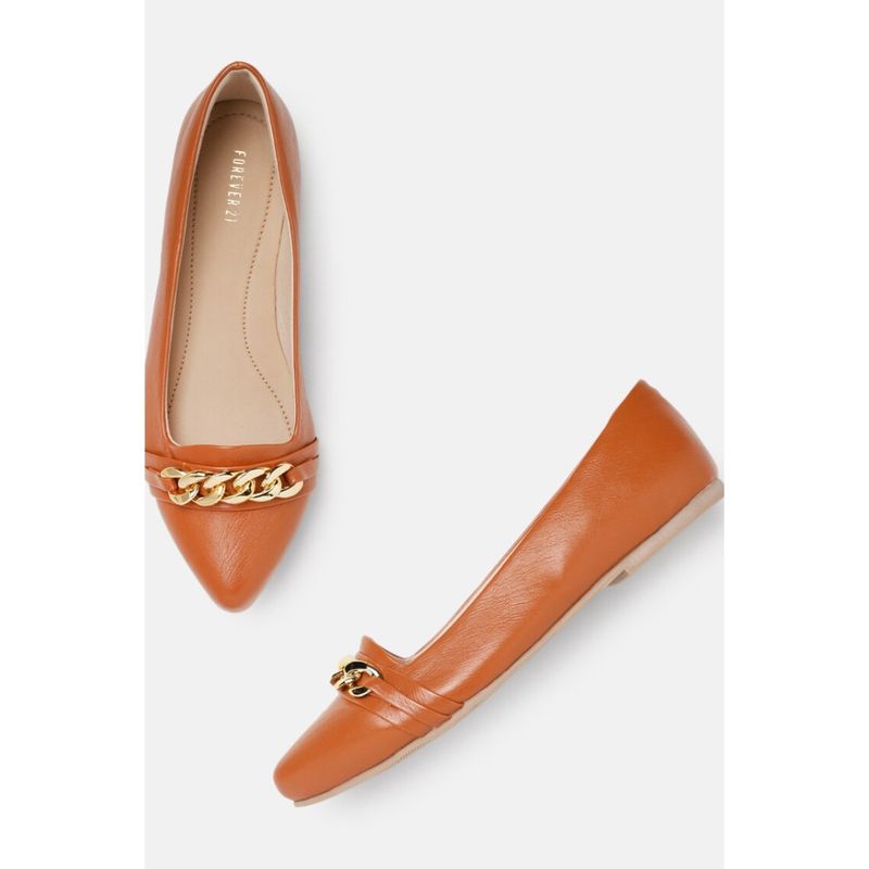 Buy Forever 21 Brown Solid Flats Online