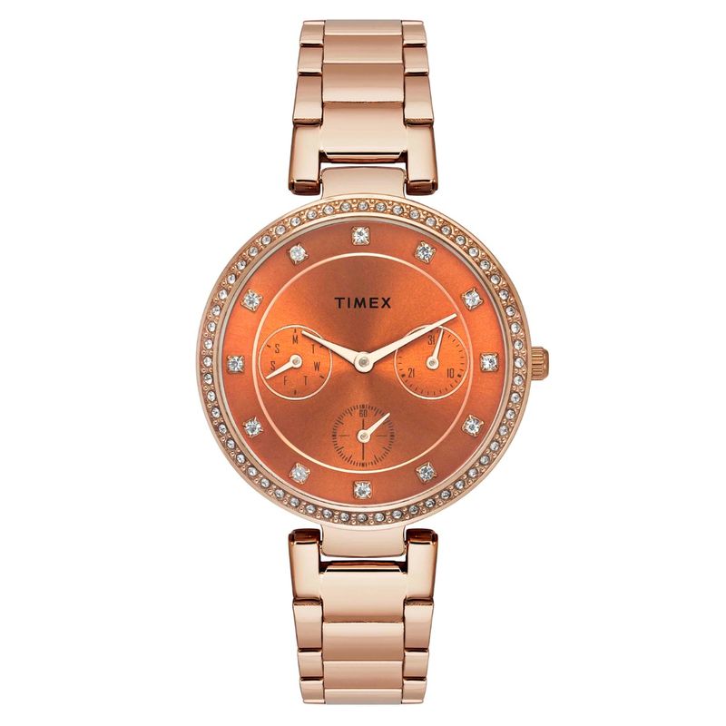 Buy Timex Women Orange Round Dial Analog Watch - TWEL18701 Online