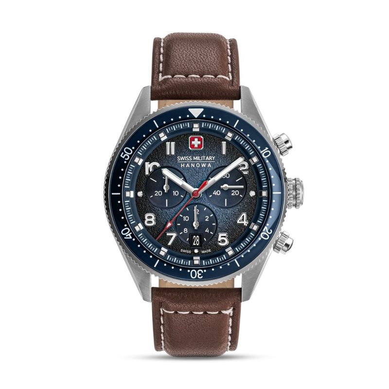 Buy Swiss Military Hanowa AFTERBURN GMT Round Blue Dial Quartz Watch ...