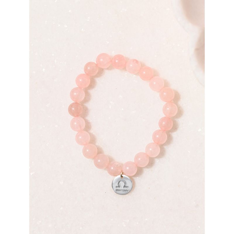 Buy Energy Strings Libra Rose Quartz Zodiac Charm Bracelet Online