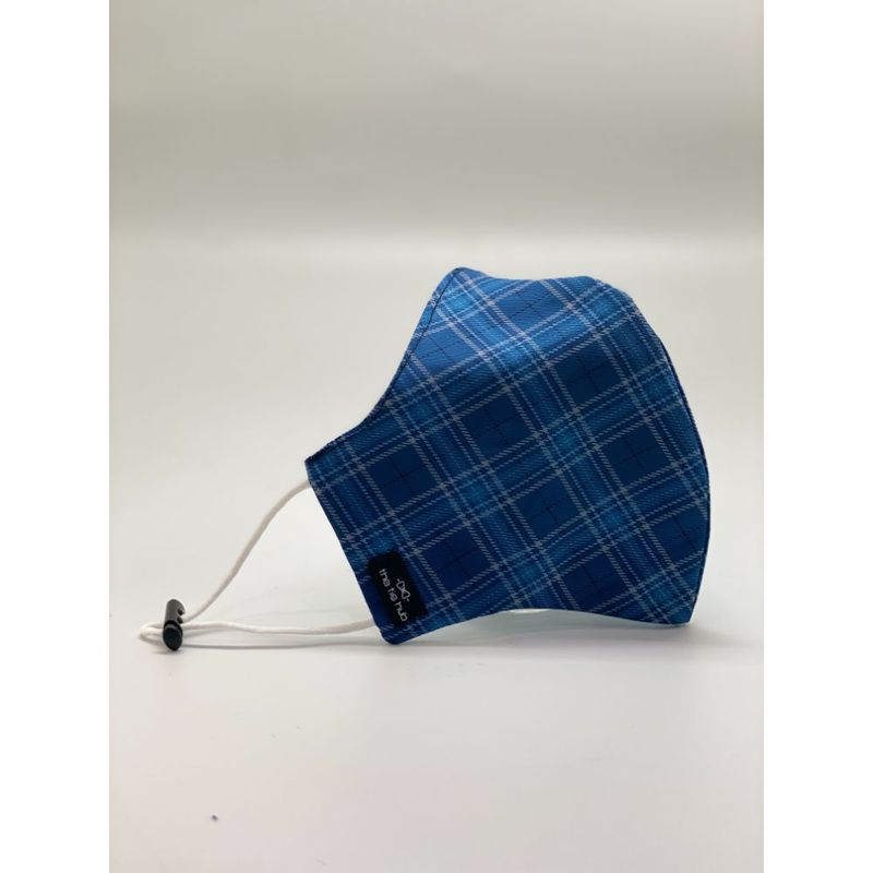 The Tie Hub Blue Checkered 100% Premium Cotton Reusable Reversible Face ...