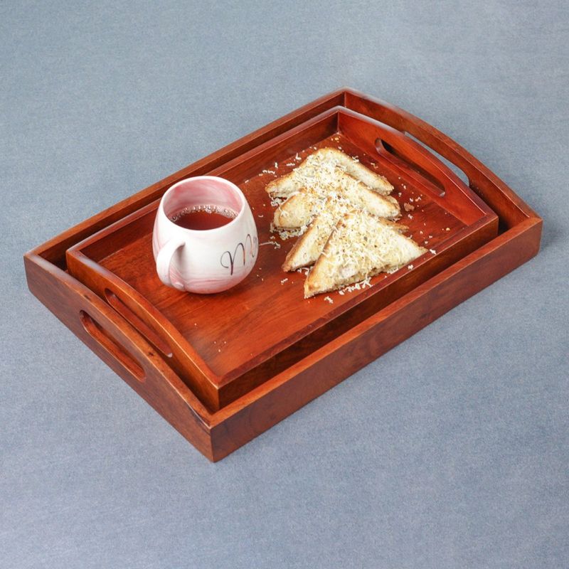 Buy Brick Brown Classic Serving Tray from Mahogany Collection (Set of 2 ...