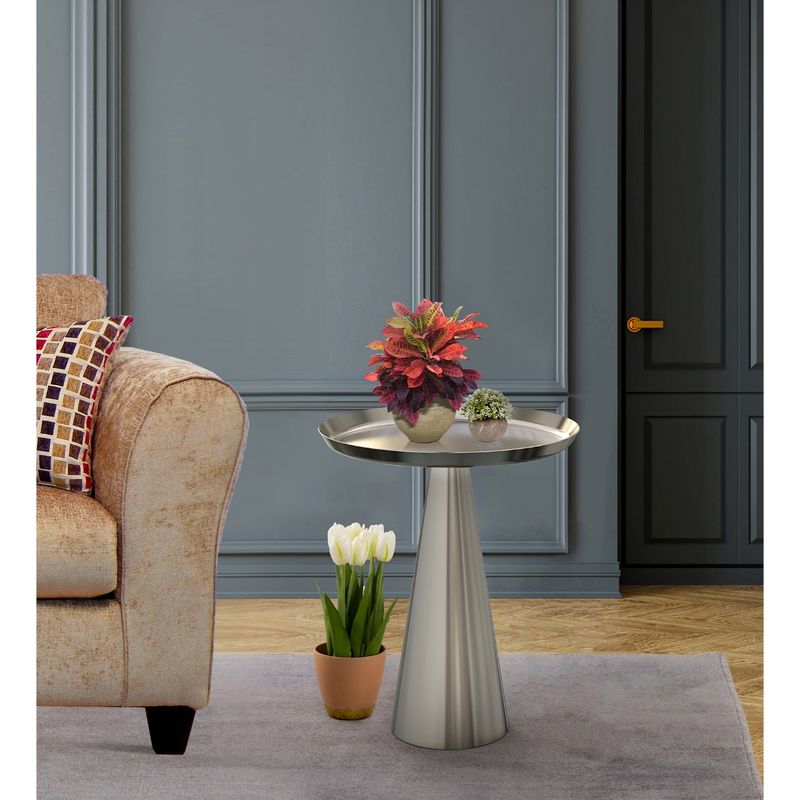 Buy Metalsmith Designer Metal Cone Side Table For Indoor, Outdoor, Home ...