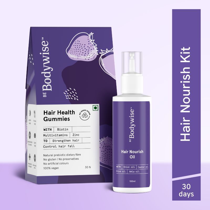 Buy Be Bodywise Hair Nourish Kit - Biotin Hair Gummies (30 Days Pack ...