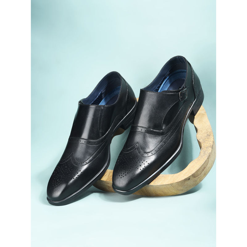 Buy Red Label Men Casual Round Toe Monk Strap Shoes Black Online