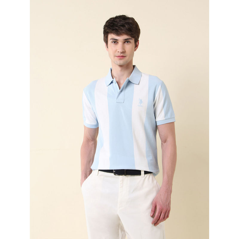 Buy U.S. POLO ASSN. Men's Vertical Striped Summer Splash Polo T-Shirt Online