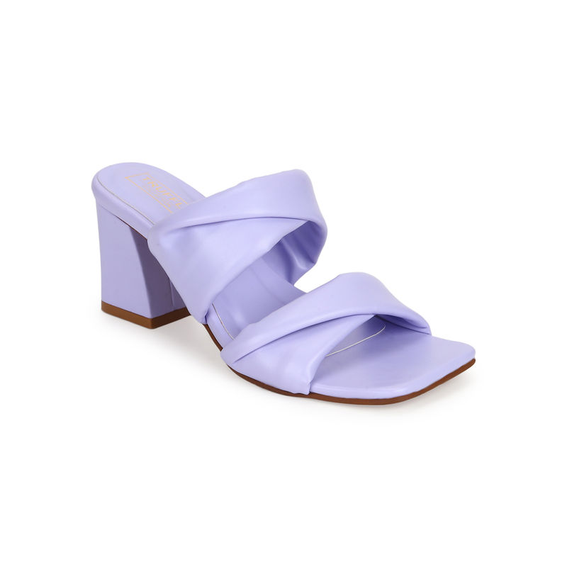 Buy Truffle Collection Purple Solid Heels Online