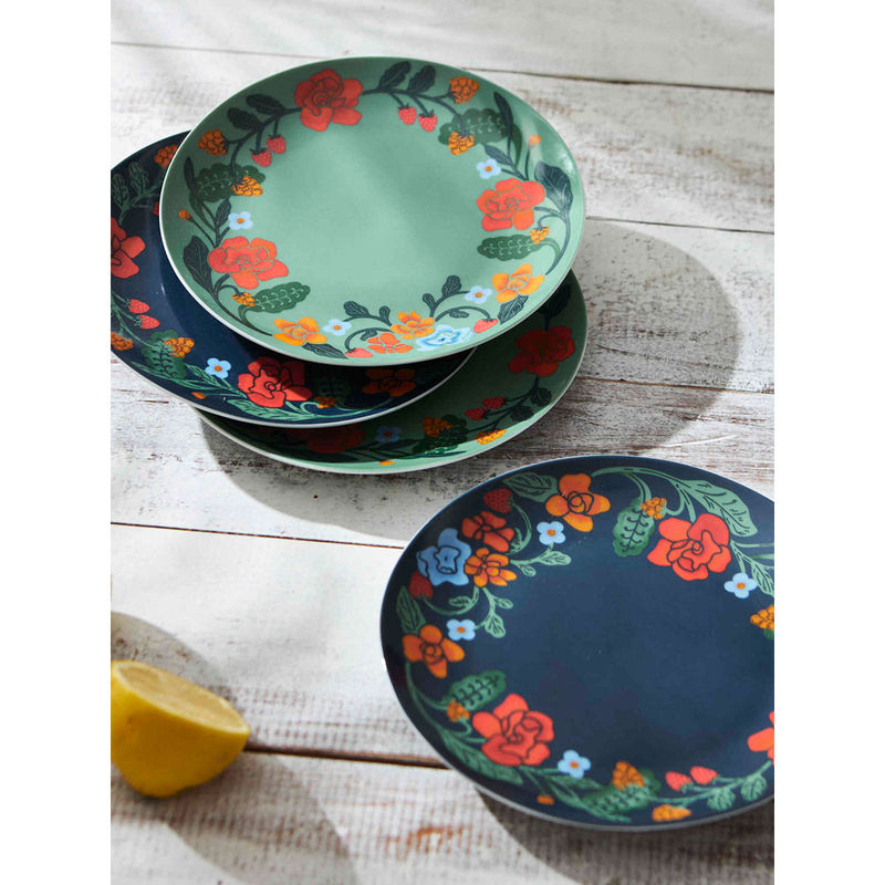 Buy Chumbak Tiara Bloom Snack Plates Gift Set Of 4 Online