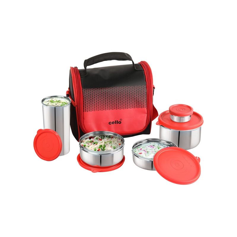 CELLO Max Fresh Fresh Matiz Lunch Box Combo, Red: Buy CELLO Max Fresh ...
