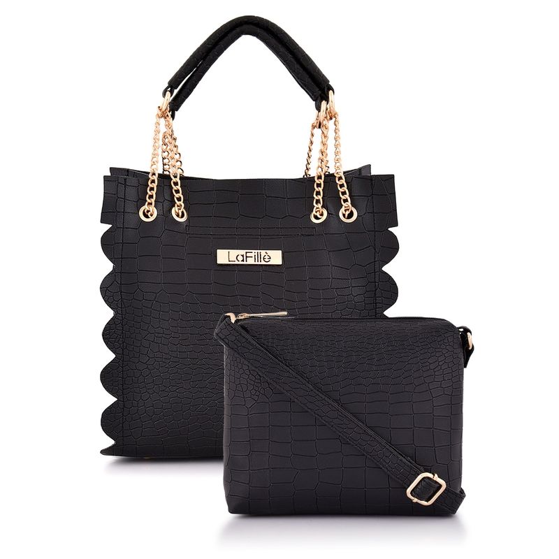 Buy LaFille Womens Black Mini Handbags and Sling Combo Set Online