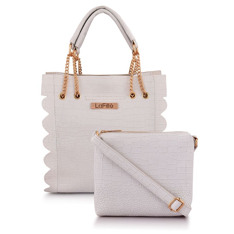Buy LaFille Womens White Mini Handbags and Sling Combo Set Online
