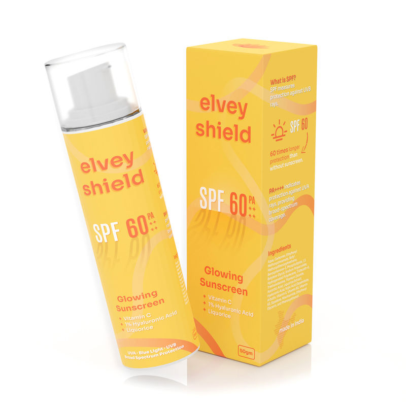Buy Elvey Shield Glowing Sunscreen SPF 60 PA++++ with Broad Spectrum ...