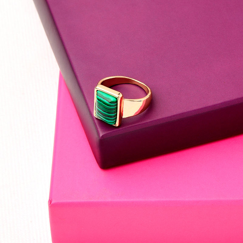 Buy Accessorize London Women's Reconnected Rectangle Stone Ring Online