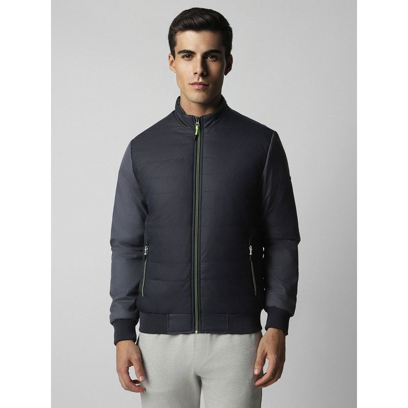 Buy Van Heusen Men Navy Solid Casual Jacket Online