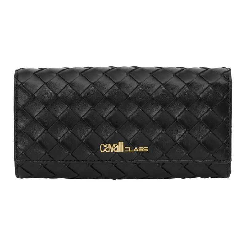 Buy Cavalli Class Black Textured Wallet Online