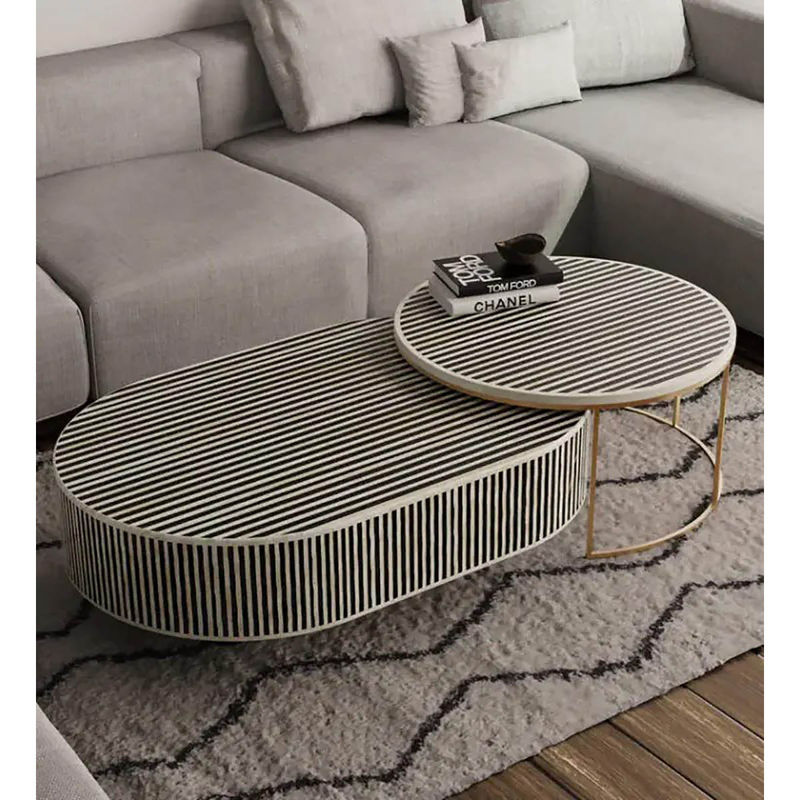 Buy CasaGold Jordan Bone Inlay Nesting Coffee Table Set Set Of 2 In ...