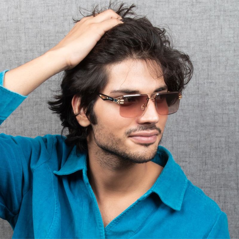 Buy TED SMITH Half Rim UV Protection Aviator Sunglasses For Men Women - Hilton2-C5 Online