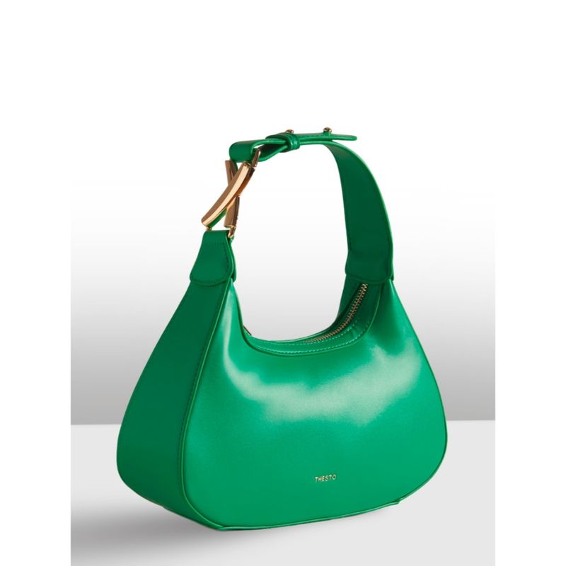 Buy THESTO Structured Hobo Green (S) Online