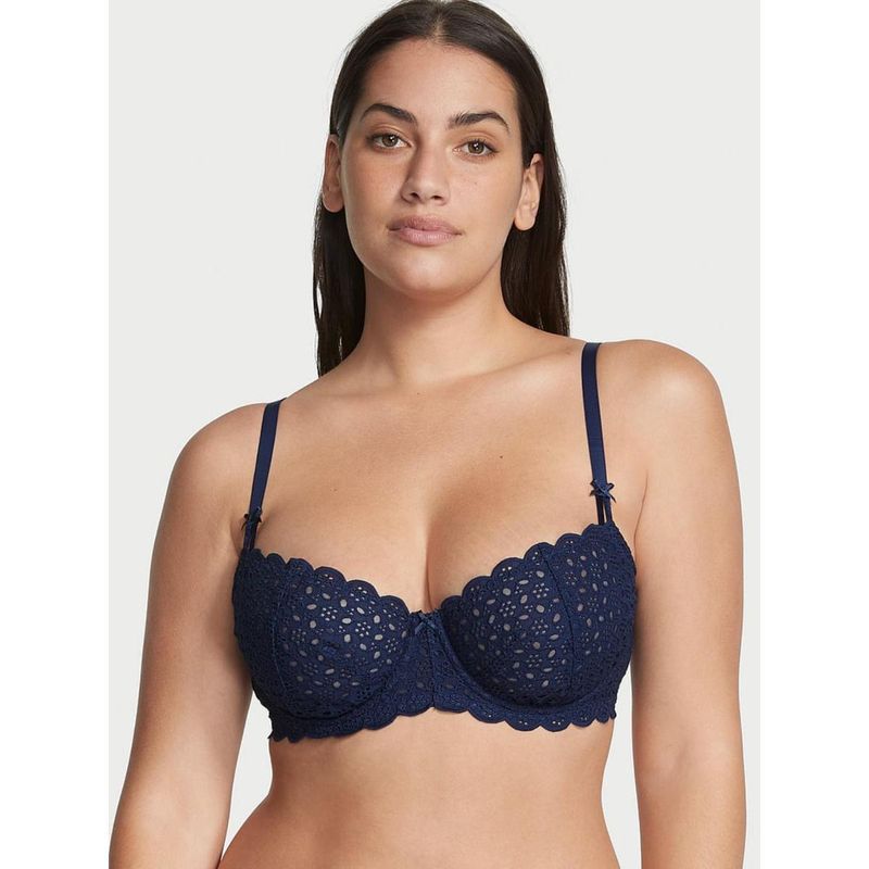 Buy Victoria's Secret Dream Angels Wicked Unlined Eyelet Lace Balconette Bra Blue Online
