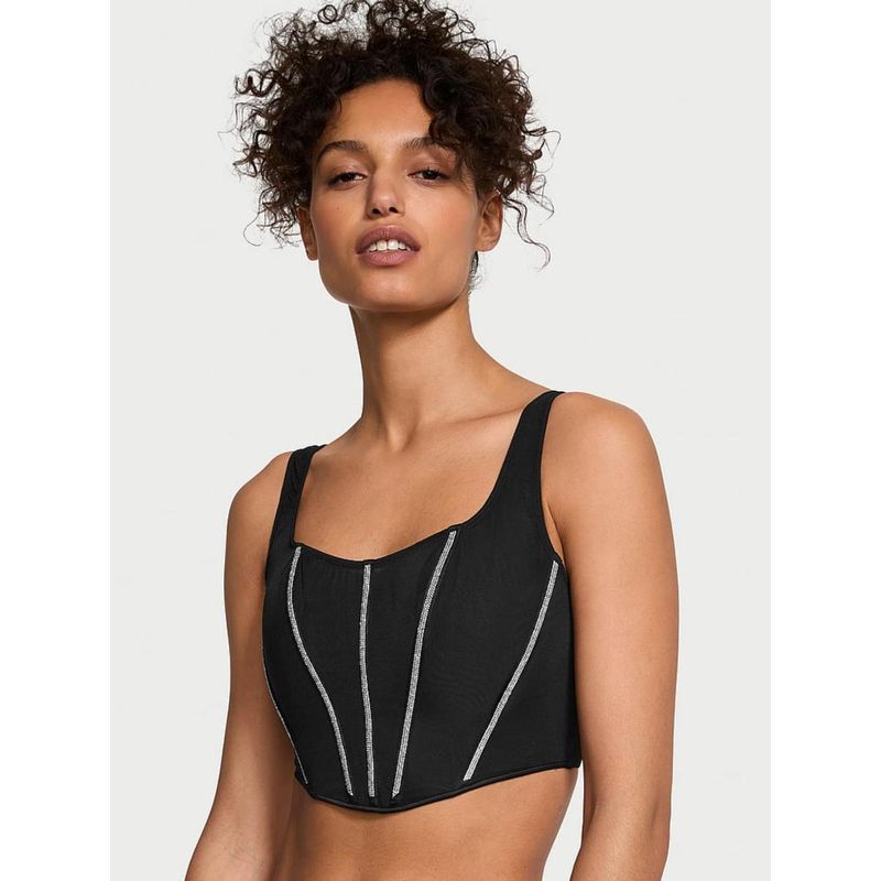 Buy Victoria's Secret Very Sexy Sheer Shine Corset Bra Top Black Online