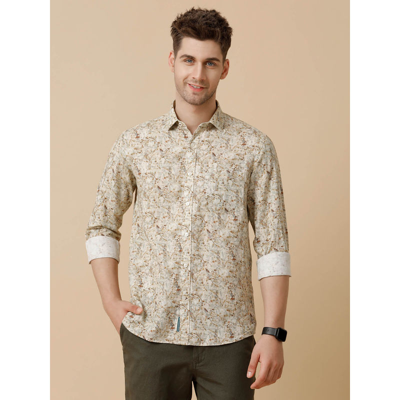 Buy Linen Club Mens Linen Rich Muti Printed Regular Fit Full Sleeve ...