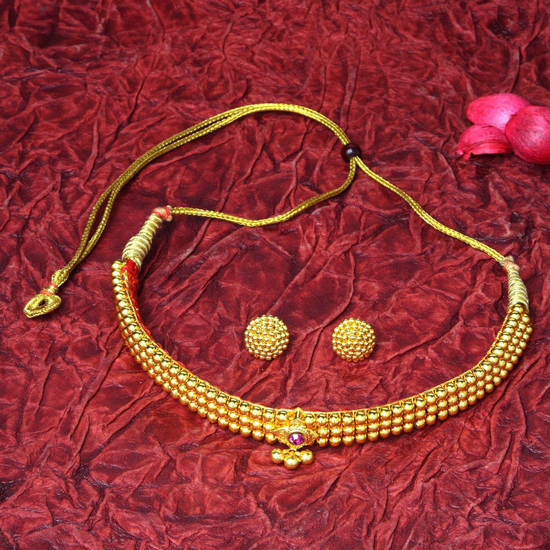 Buy PANASH Gold-plated Maharashtrian Thushi Handcrafted Sustainable ...