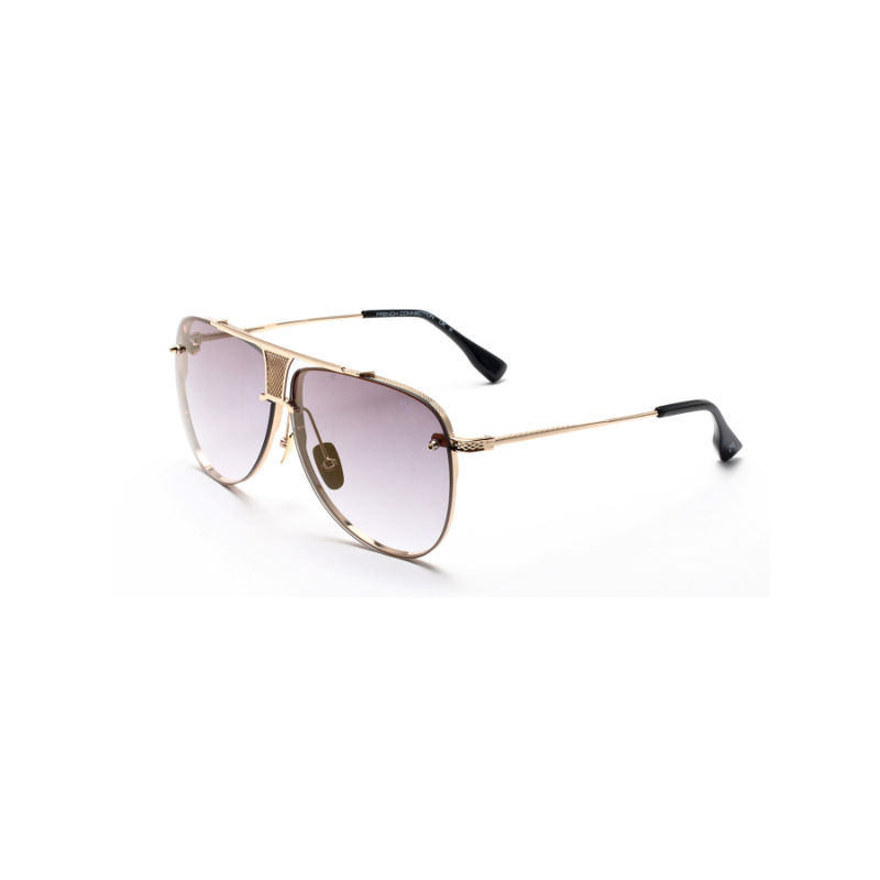 Buy French Connection Grey Lens Aviator Sunglass Full Rim Gold Frame ...