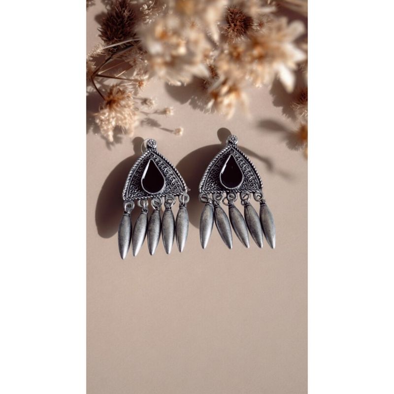 Buy Niska Black Modest Statement Earrings Online