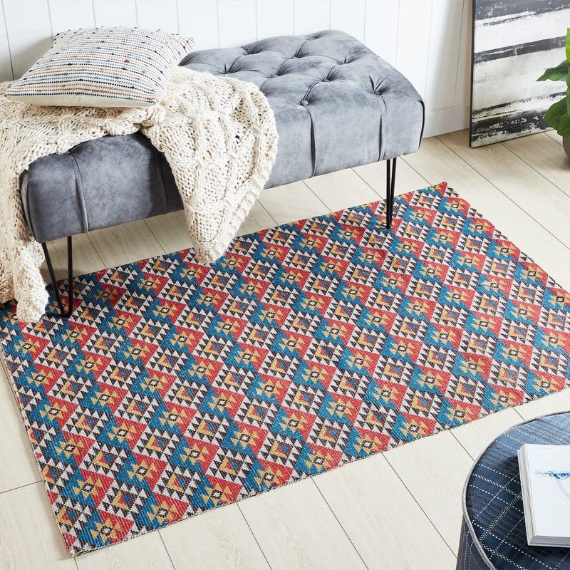 Buy Mona B Feet Geometric Multi-Color Rug (3.5x5.5 Feet) Online