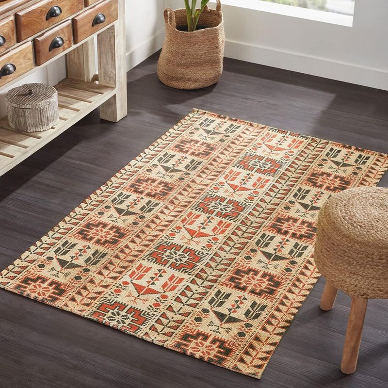 Buy Mona B Feet Ethnic Beige Rug (3.5x5.5 Feet) Online