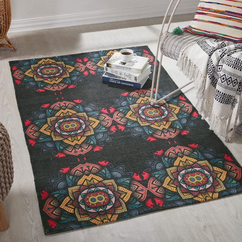 Buy Mona B Feet Ethnic Multi-Color Rug (3.5x5.5 Feet) Online