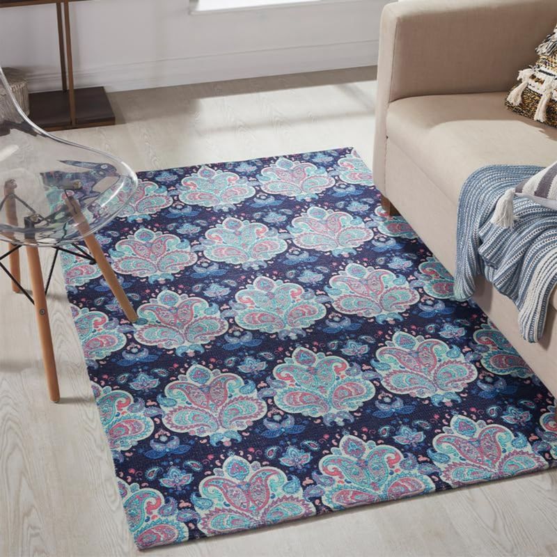 Buy Mona B Feet Ethnic Blue Rug (3.5x5.5 Feet) Online