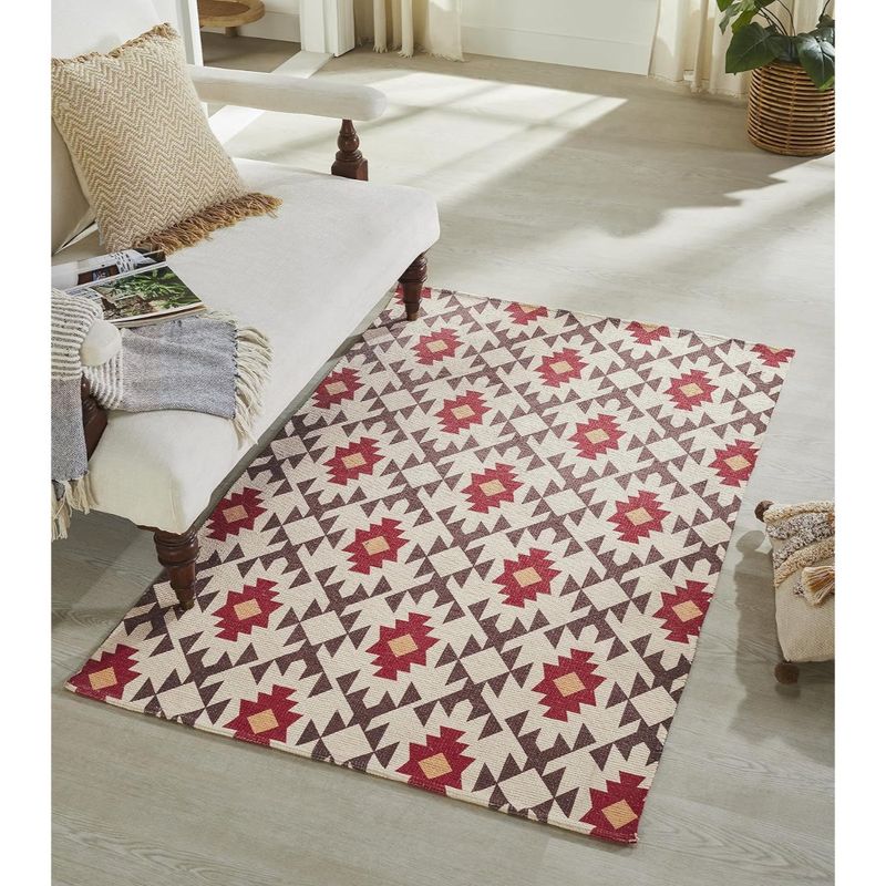 Buy Mona B Feet Ethnic Multi-Color Rug (3.5x5.5 Feet) Online