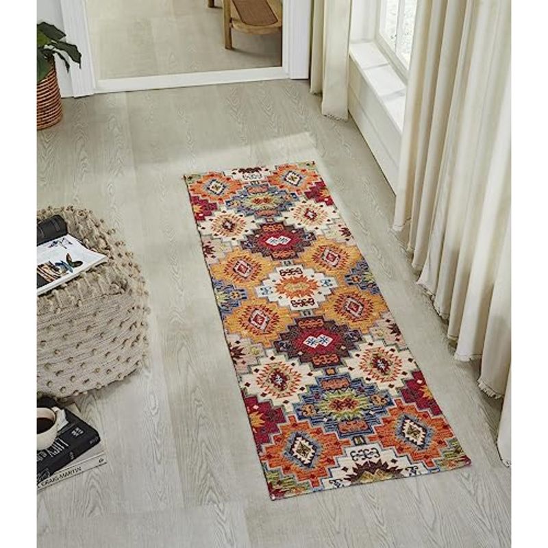 Buy Mona B Ethnic Multi-Color Rug (1.83x6 Feet) Online