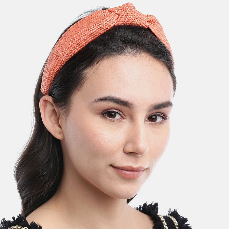 Buy Blueberry Coral Jute Knot Hair Band Online