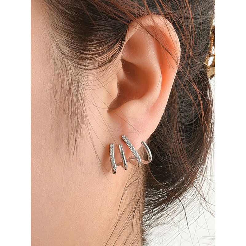 Buy Jewels Galaxy Silver Plated Trendy Korean Ear Cuff With Claw Themed ...