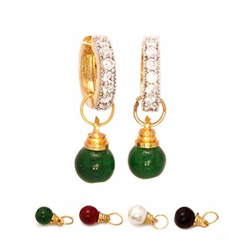 Buy Youbella Interchangeable Stones Cz Studded Traditional Earrings Online