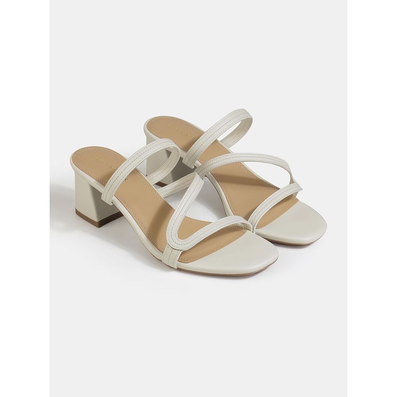 Buy Lemon & Pepper Offwhite Casual Sandal Heels Online