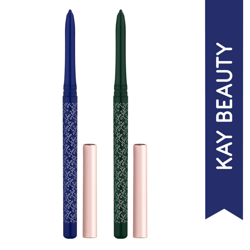 Buy Kay Beauty 24 Hr Coloured Matte Kajal Combo - Blue & Green Online