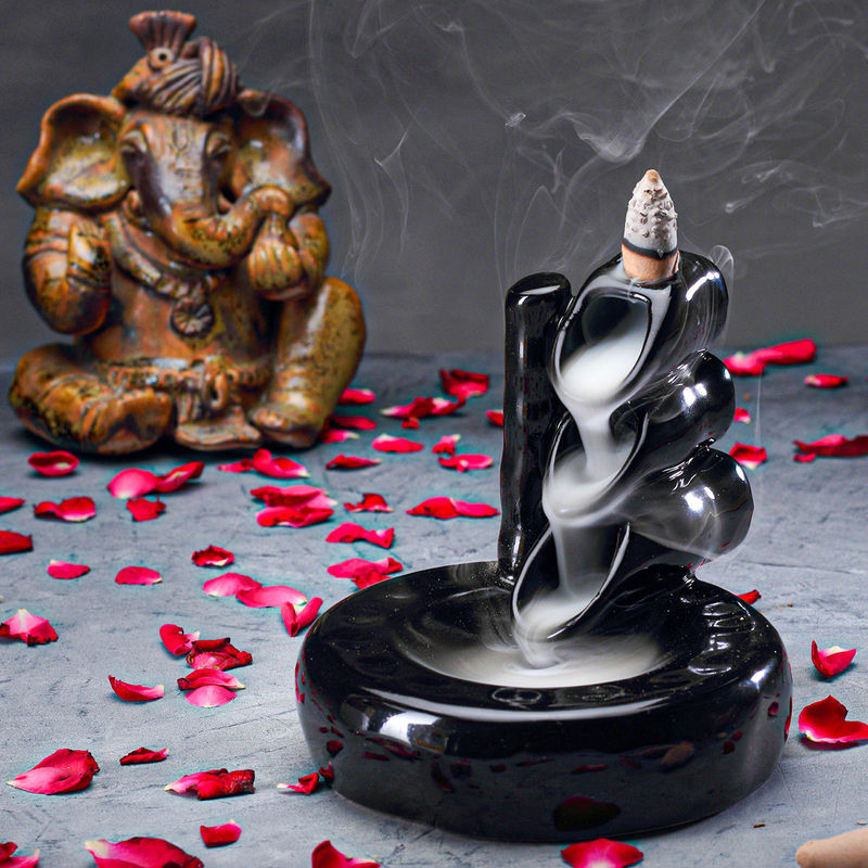 Buy BODHI HOUSE Pipe Ceramic Smoke Fountain With 20 Backflow Incense ...