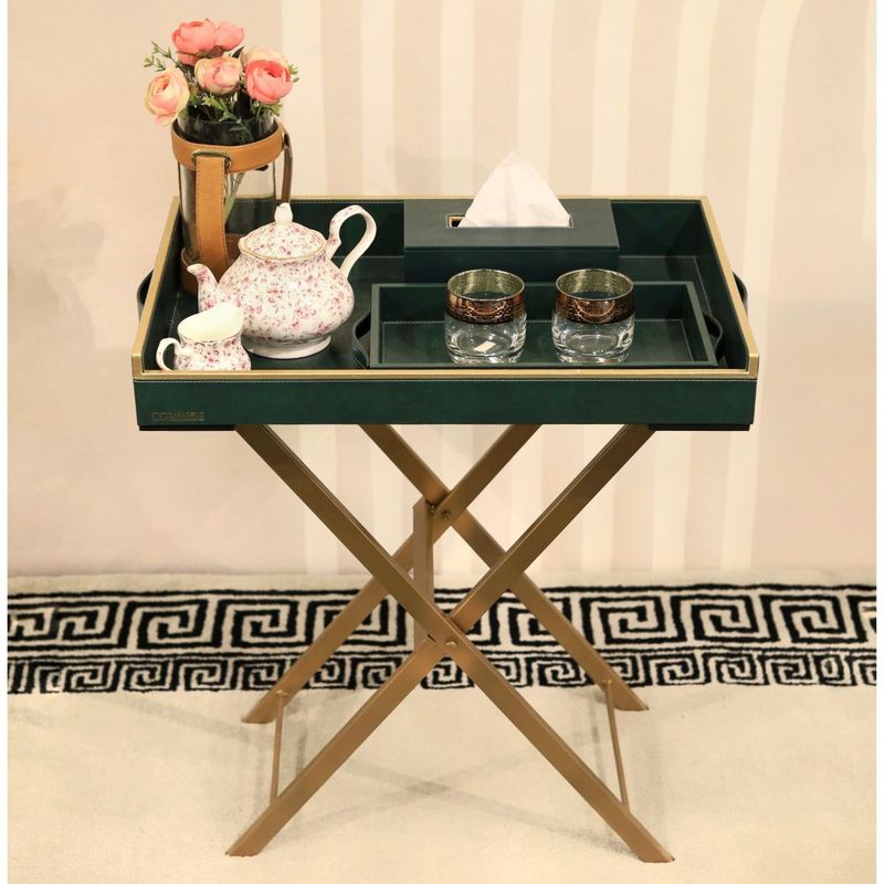 Buy CasaGold Precioso Butler Tray , Small Tray and Tissue Box with ...